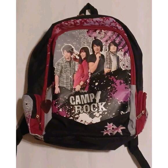 Camp Rock | Bags | Vintage Jonas Brothers Disney Camp Rock Backpack Red ...